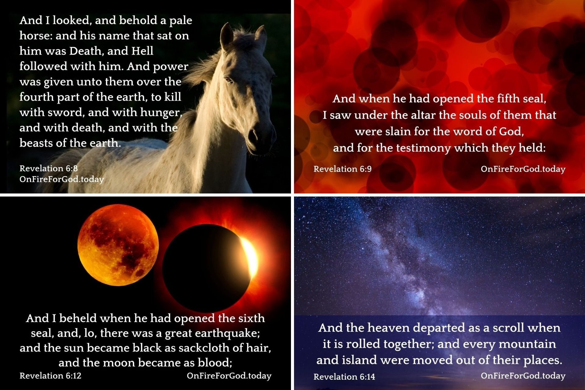 Seven Collages: Book of Revelation Verse Image Series | OnFireForGod.today